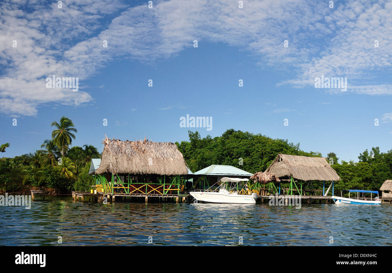 Hotel, Coral Key, la mer des Caraïbes, Bocas del Toro, PANAMA, Amérique ...