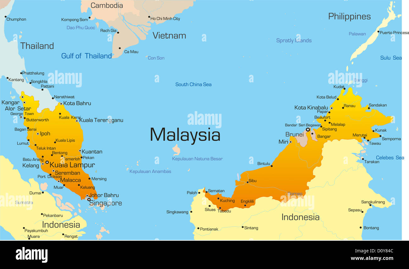 Malaysia map Banque de photographies et d’images à haute résolution - Alamy