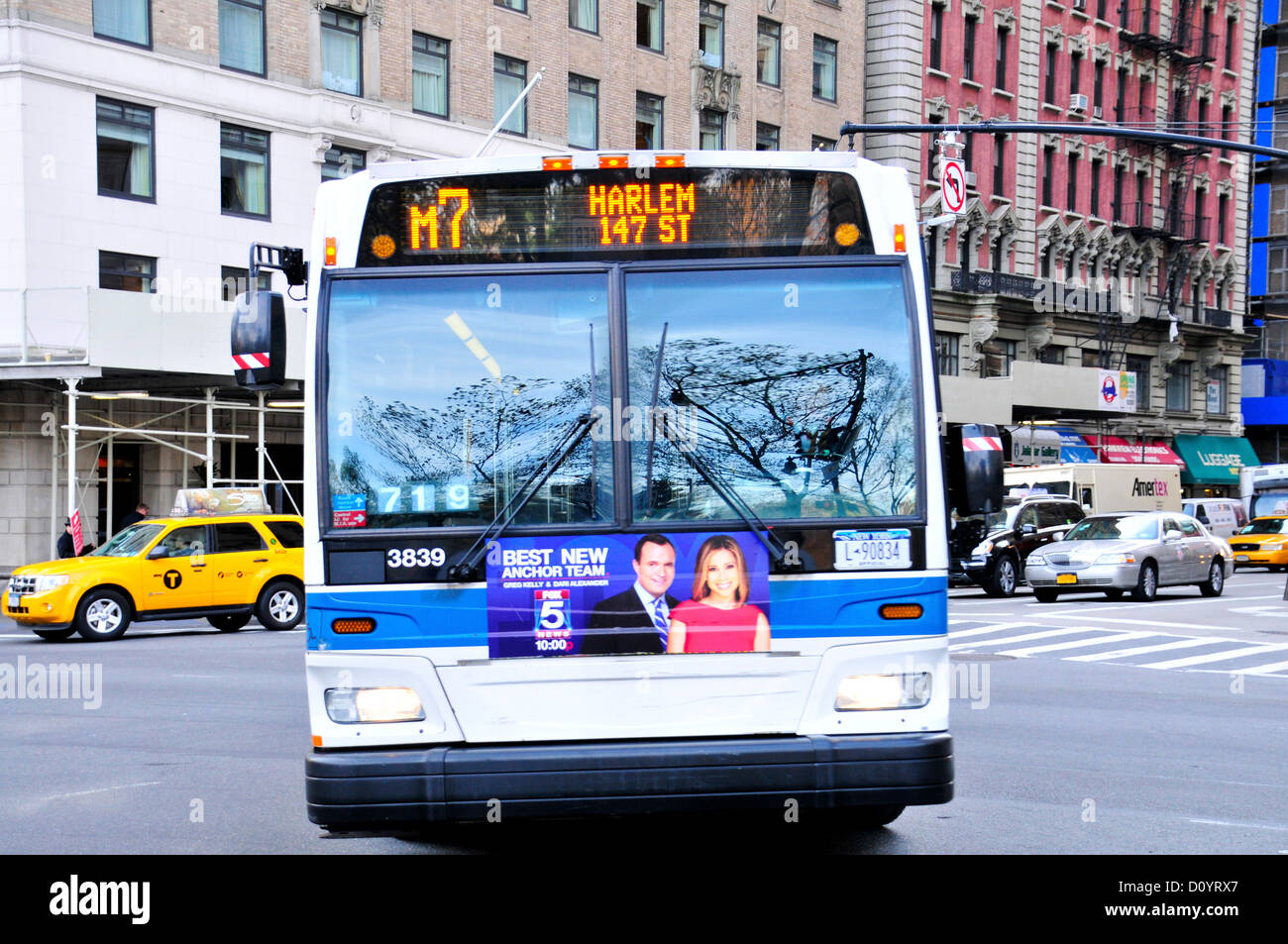 New York City Transport Public bus M7, Manhattan, New York City, USA ...