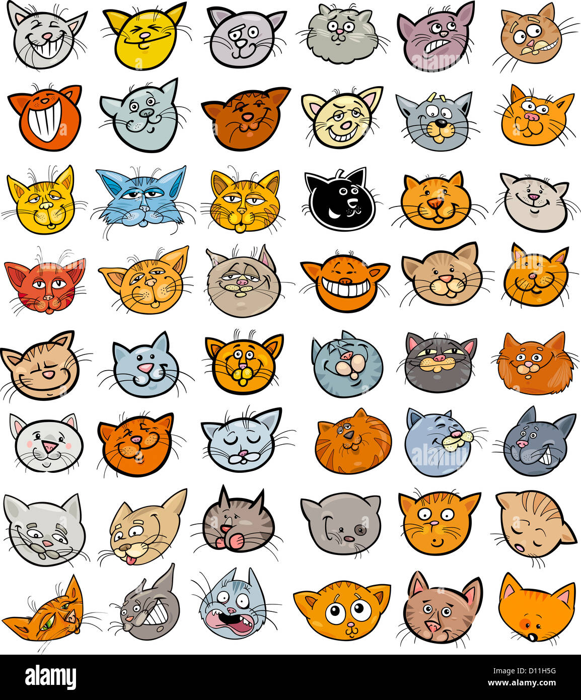 Cartoon Illustration des différents types de professionnels chats ...