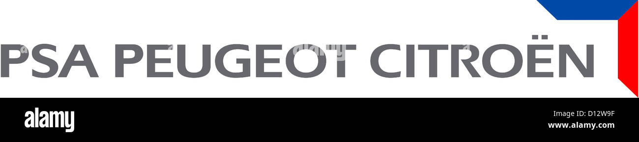 Le logo de la société de l'automobile français PSA Peugeot Citroën avec ...