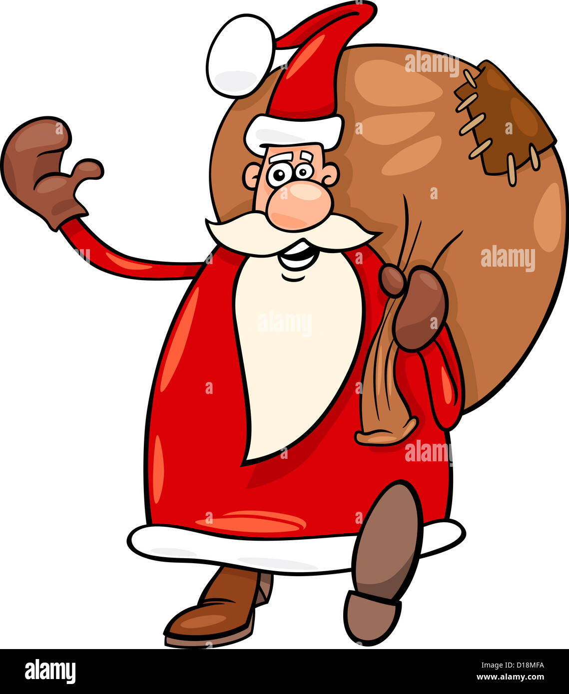 Cartoon Illustration de Funny Santa Claus ou Papa Noël ou le père Noël ...