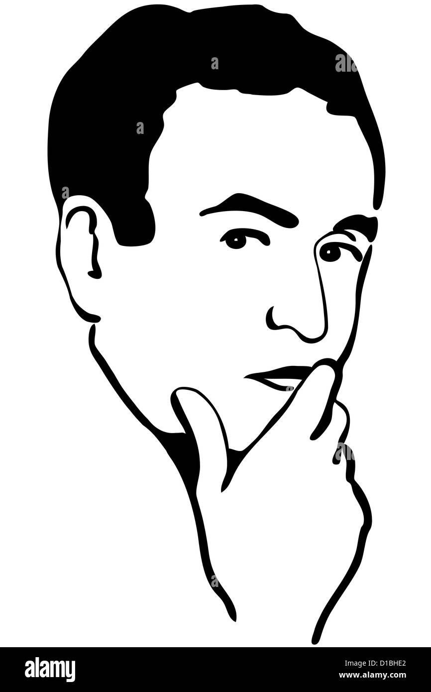 Un croquis au portrait de l'homme qui était bien réfléchie Photo Stock ...