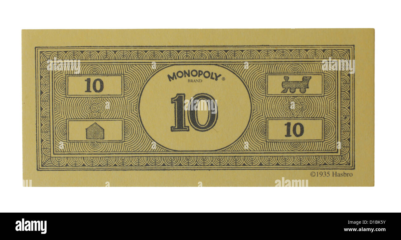 Jeu de Monopoly 10 billet de banque Photo Stock - Alamy