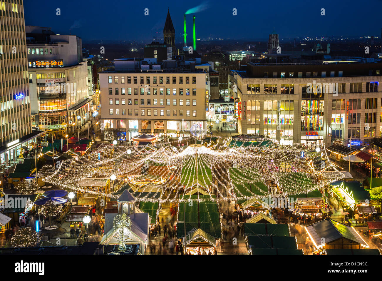Marché de Noël au centre ville de Essen, Allemagne, Europe Photo Stock ...