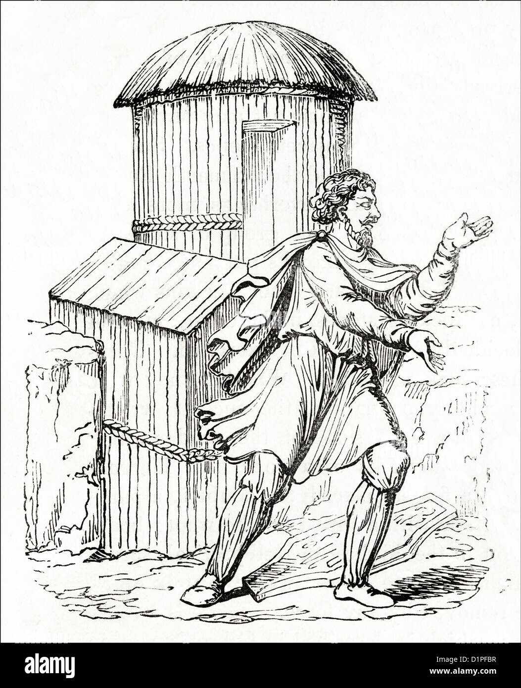 Gaul avec de la hutte gauloise la colonne d'Antonin. La gravure sur ...