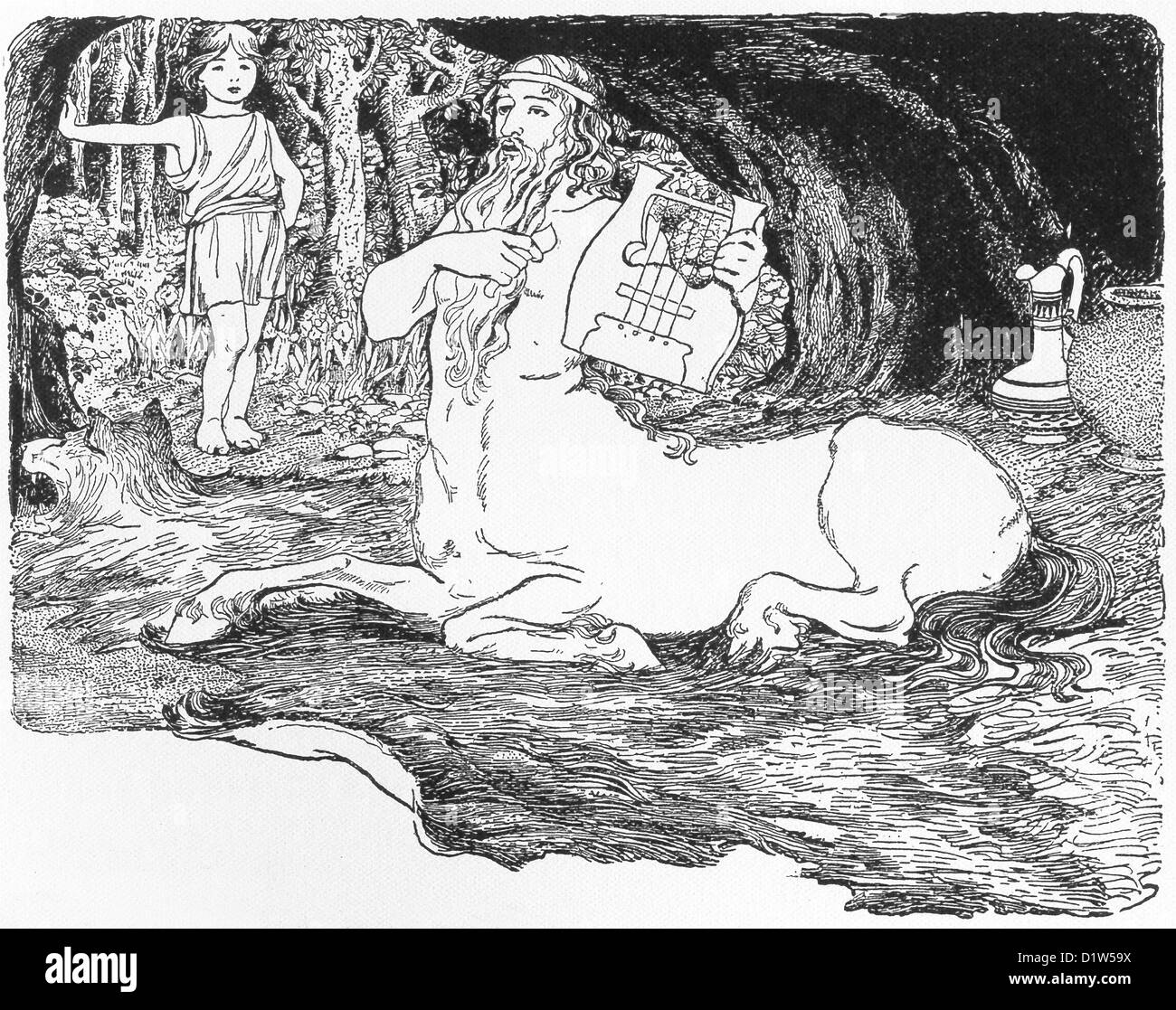 Chiron greek centaur Banque d'images noir et blanc - Alamy