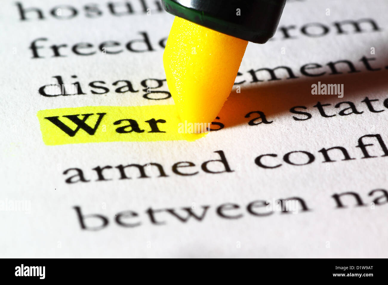 La première guerre mondiale a mis en évidence avec un marqueur jaune ...