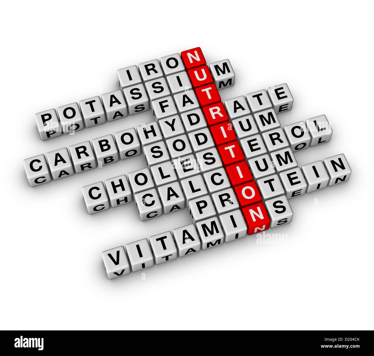 Ingrédient de la nutrition (cubes) série de mots croisés Photo Stock ...