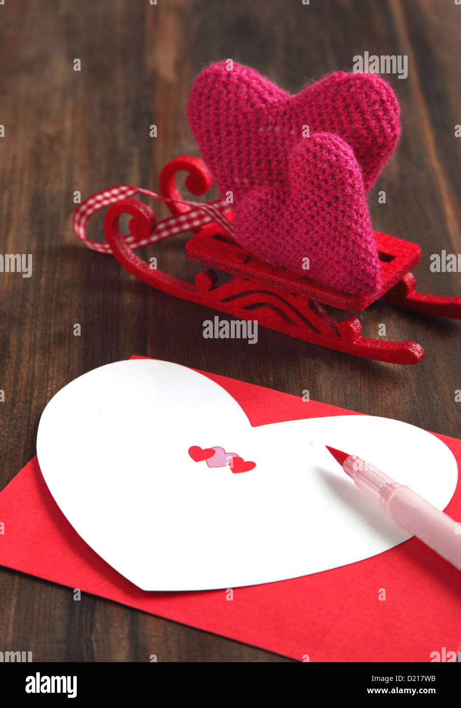 Carte de saint valentin avec coeur Banque de photographies et d’images ...