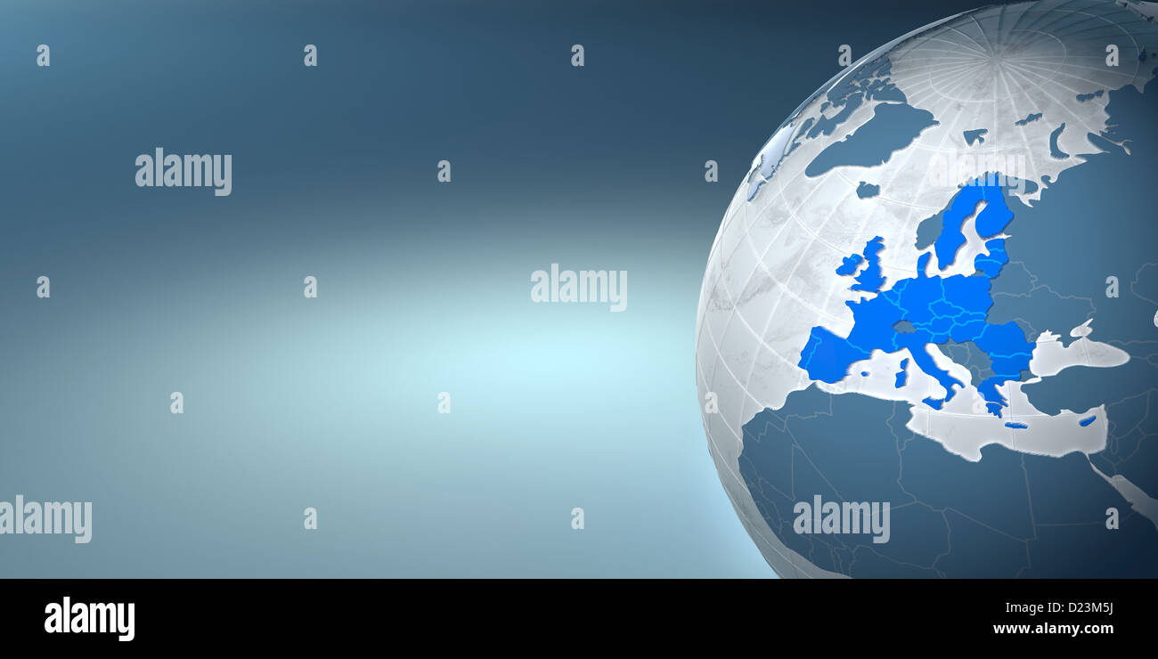 Carte de l'Union européenne sur la terre. 3d Photo Stock - Alamy