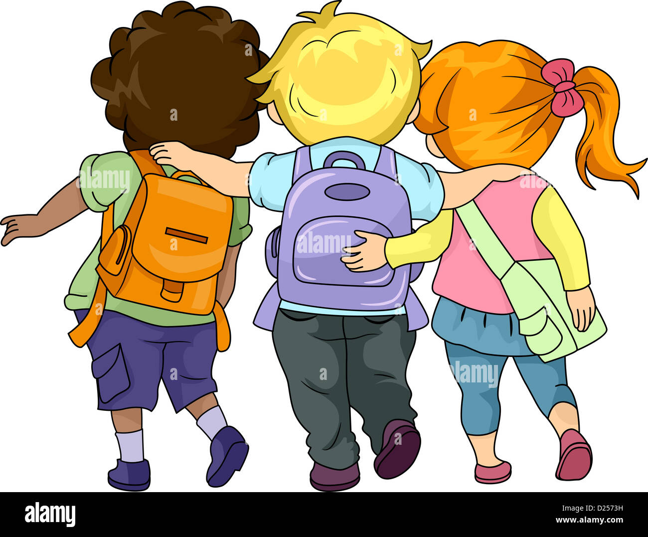 Illustration de la Marche pour les enfants à l'école ensemble Photo ...