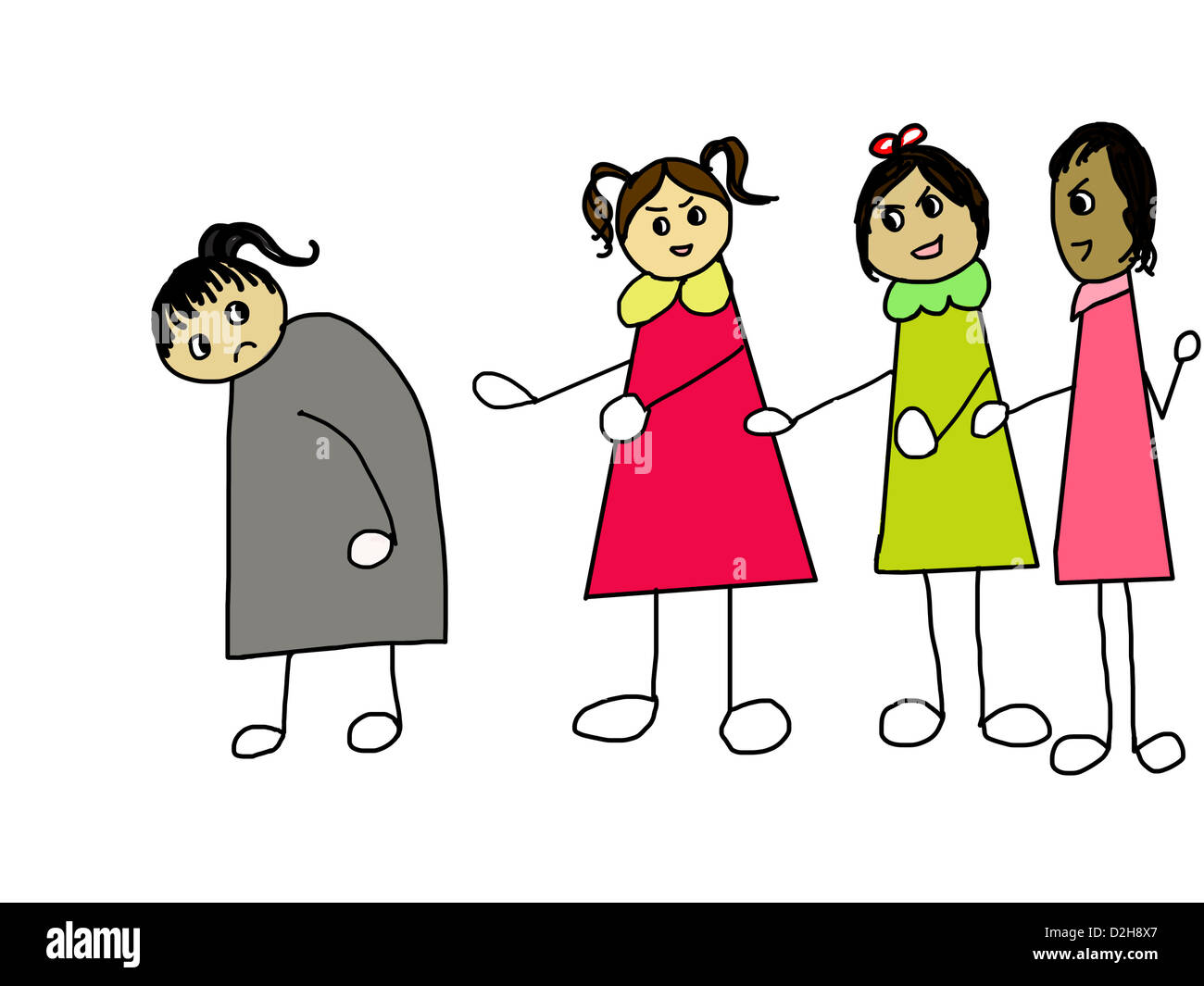 Bullying cartoon Banque d'images détourées - Alamy