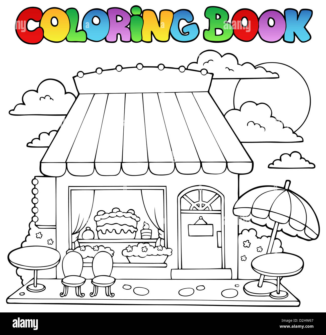Coloring book cartoon candy store Banque de photographies et d’images à ...