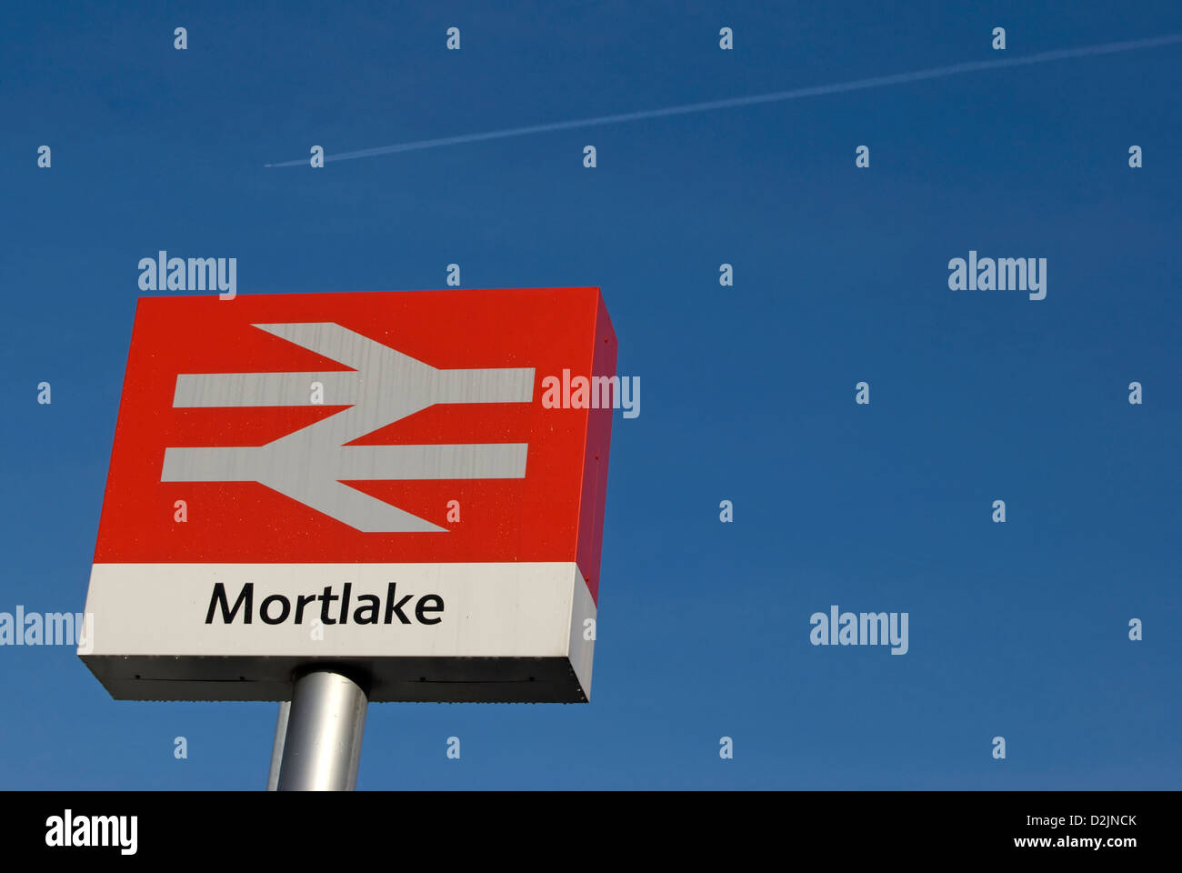 Signe pour mortlake station en utilisant des années 1960, British rail ...