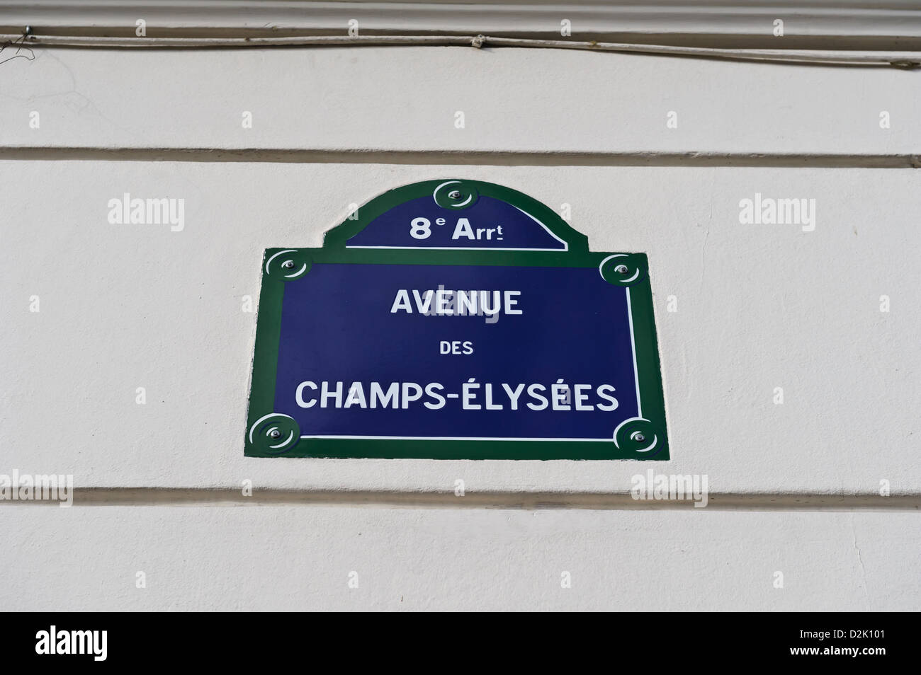 Champs elysees plaque de rue paris france Banque de photographies et d ...