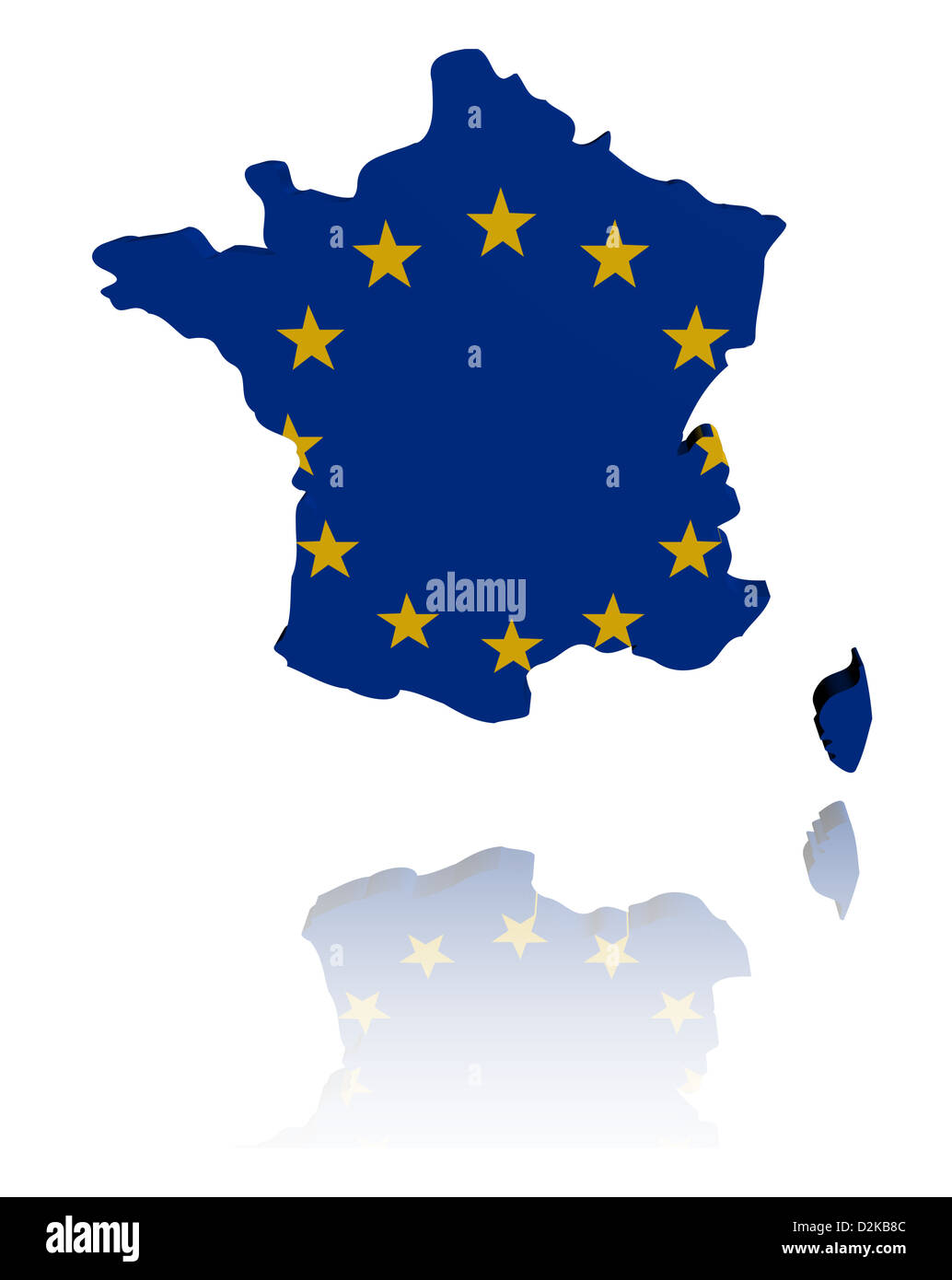 Carte de France avec drapeau de l'UE illustration Photo Stock - Alamy