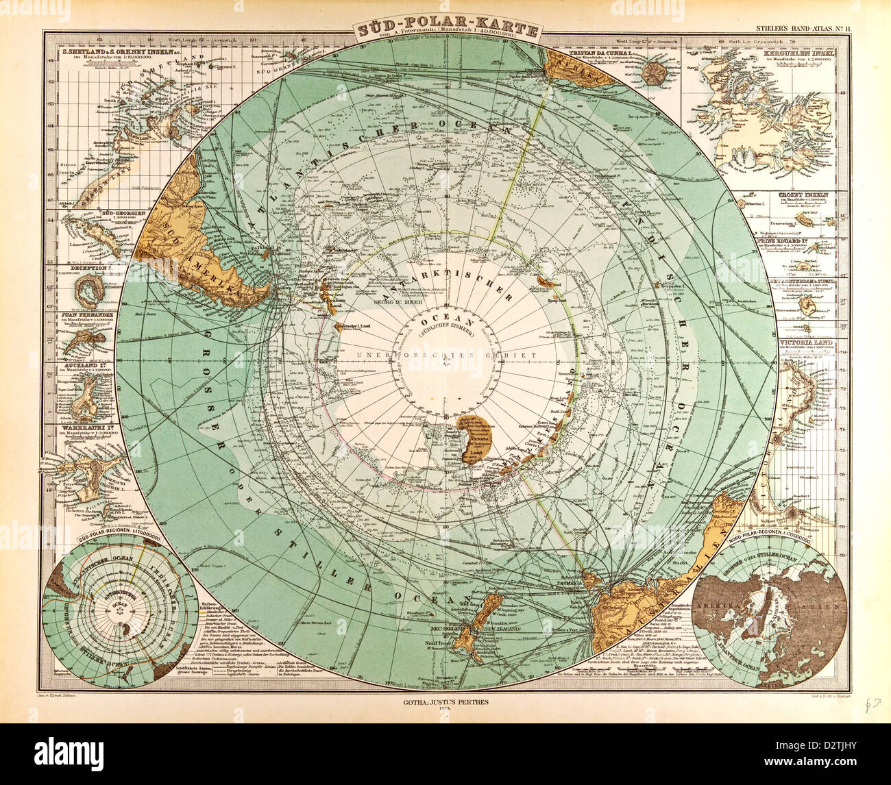 South pole map Banque de photographies et d’images à haute résolution ...