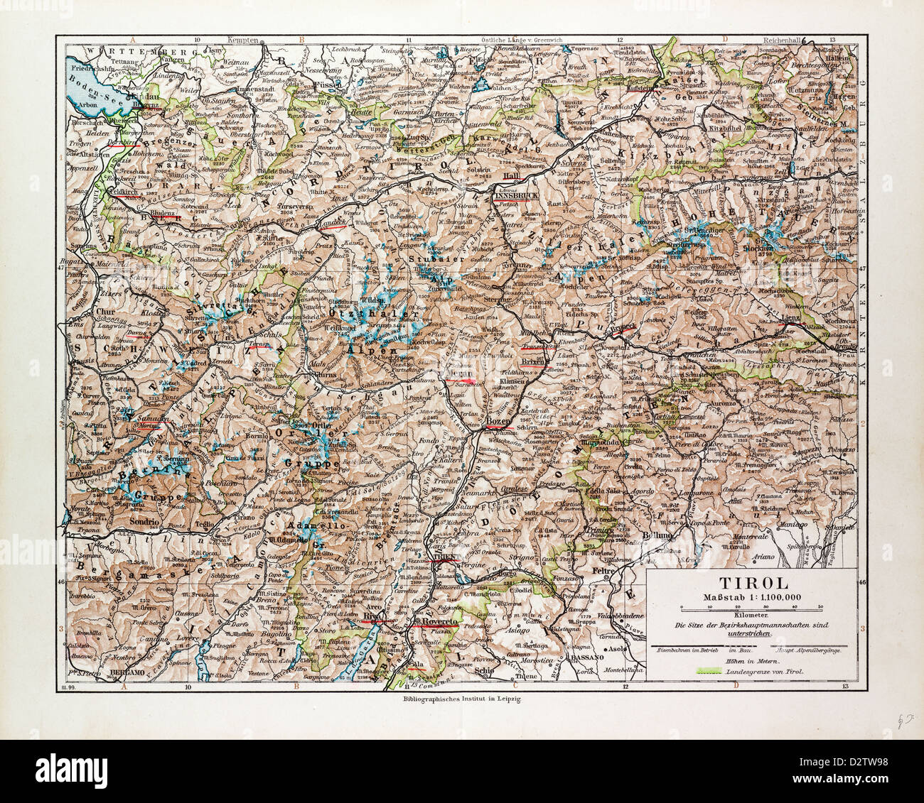 Tirol map Banque de photographies et d’images à haute résolution - Alamy
