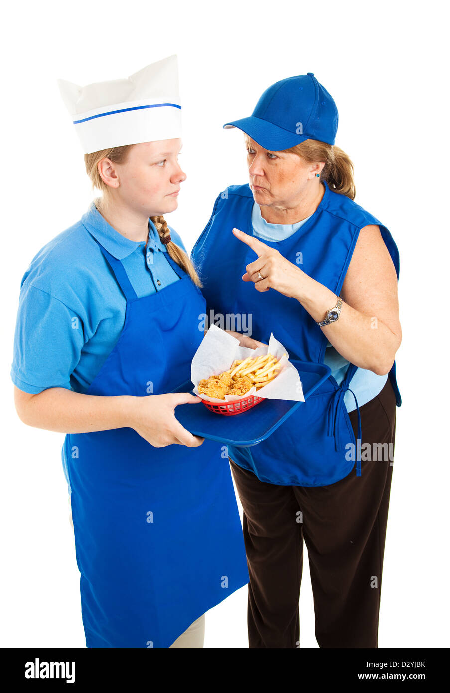 Teen fast food worker Banque d'images détourées - Alamy