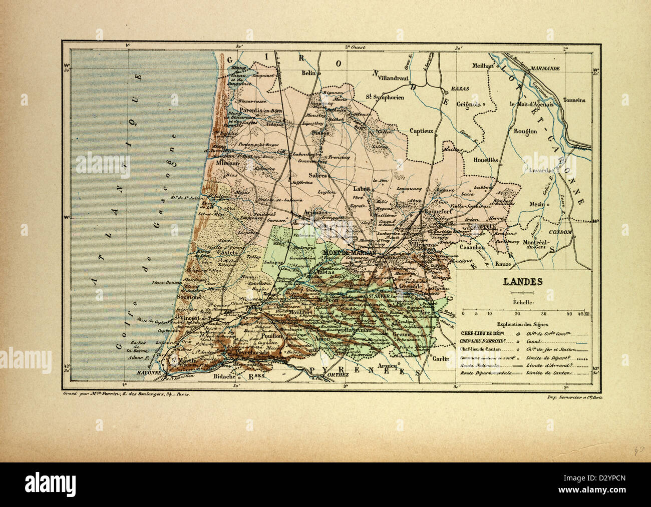 Landes map Banque de photographies et d’images à haute résolution - Alamy