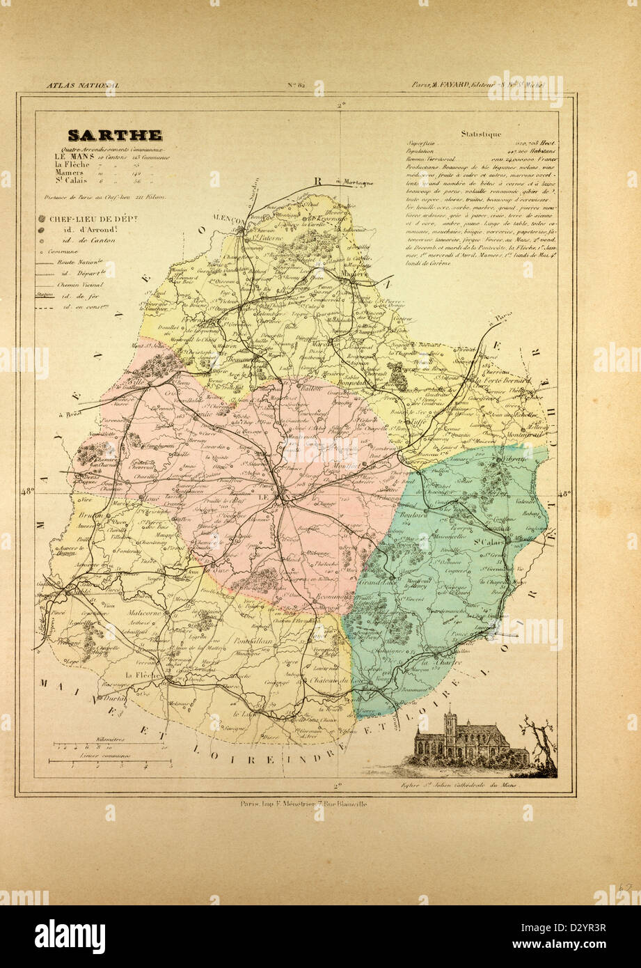 Carte de la sarthe Banque de photographies et d’images à haute ...