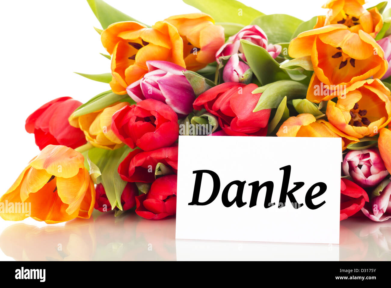 Carte merci avec tulipes Banque de photographies et d’images à haute ...