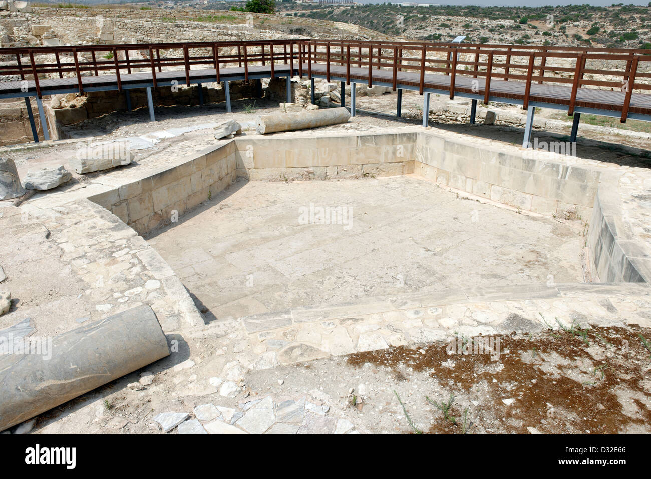 Bains Publics Bassin hexagonal à ancient Kourion, un site archéologique ...