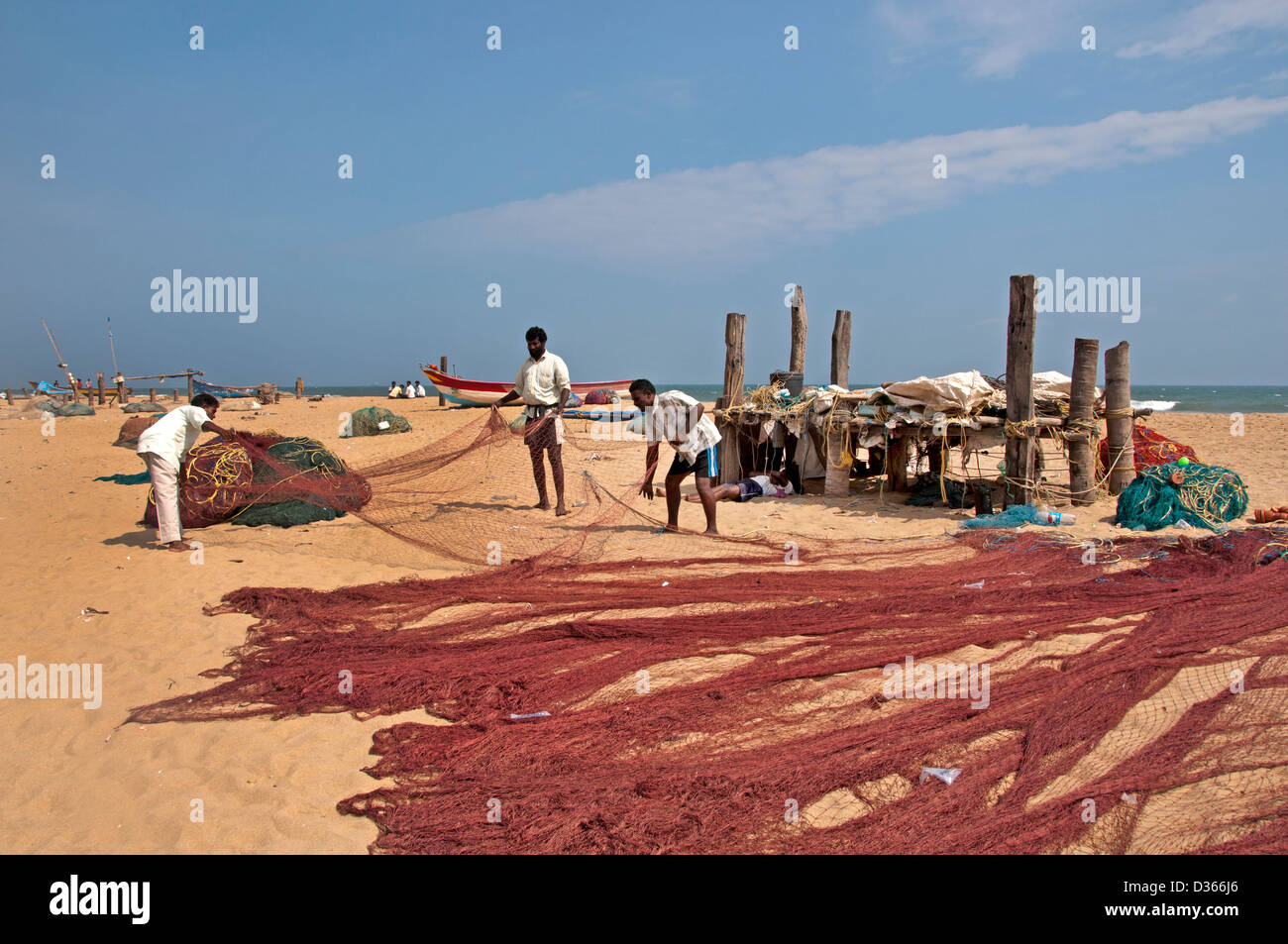 Port de pêche Village Chennai Madras ( ) L'Inde Tamil Nadu Photo Stock ...
