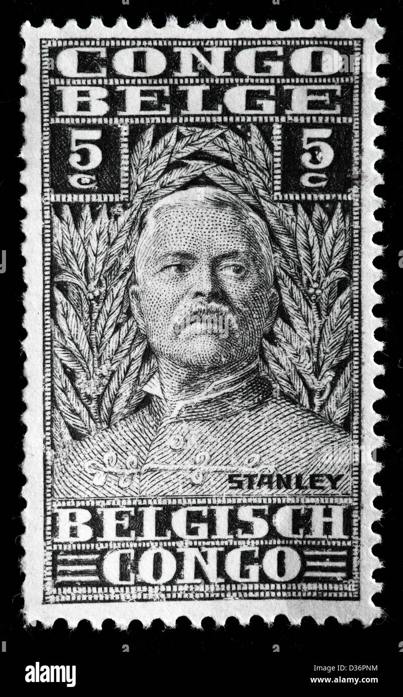 Sir Henry Morton Stanley, timbre-poste, Congo Belge, 1928 Photo Stock ...