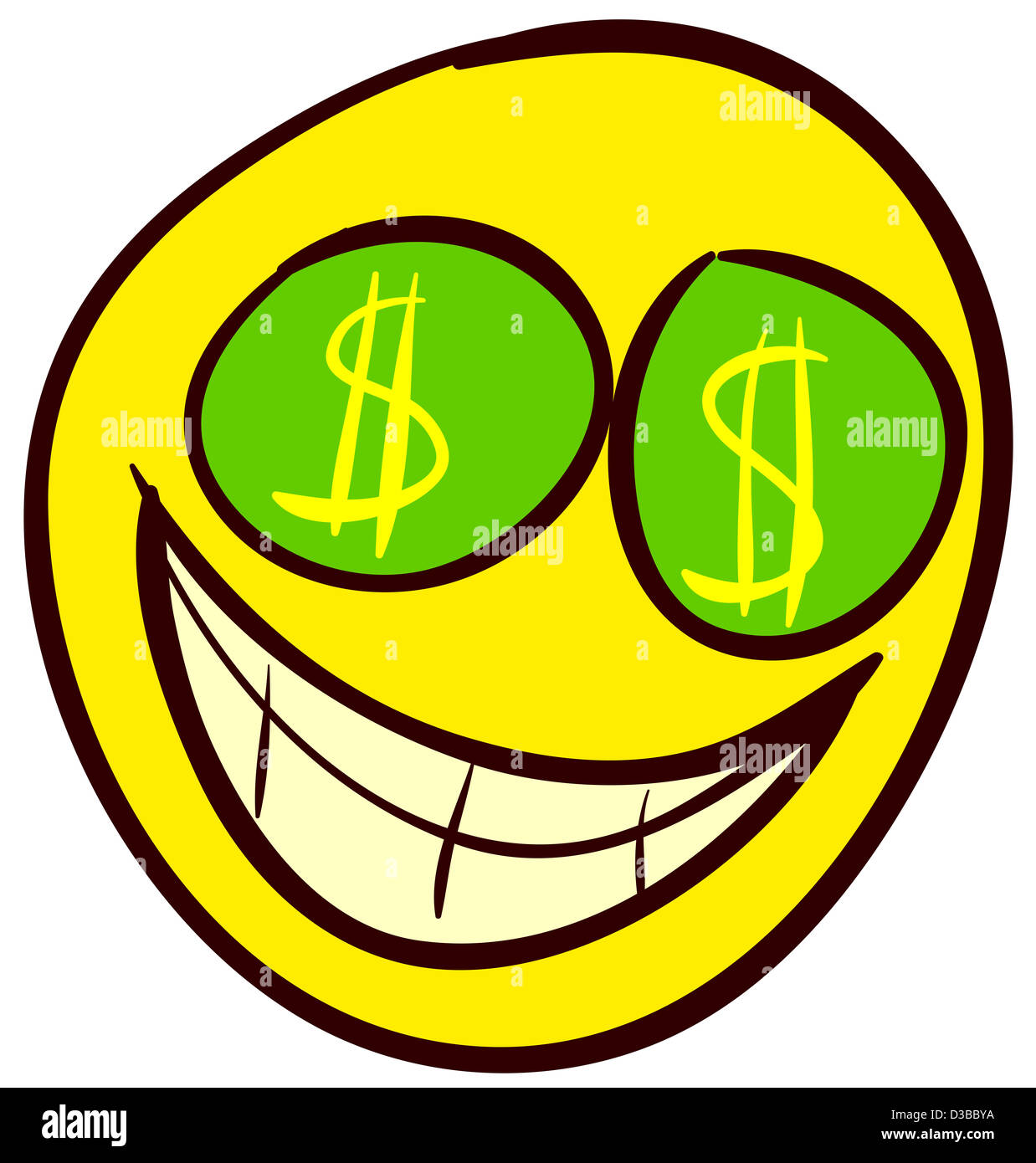 Smiley rigolo émotionnelle. Fait dans un style bande dessinée doodle ...