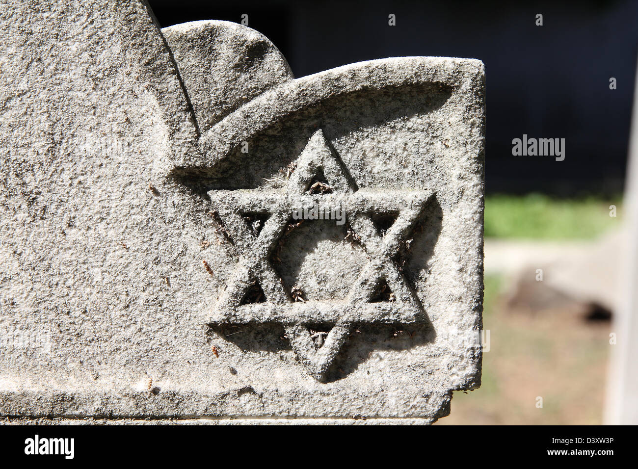 Etoile de David - symbole juif sur une vieille tombe hébraïque à Campo ...