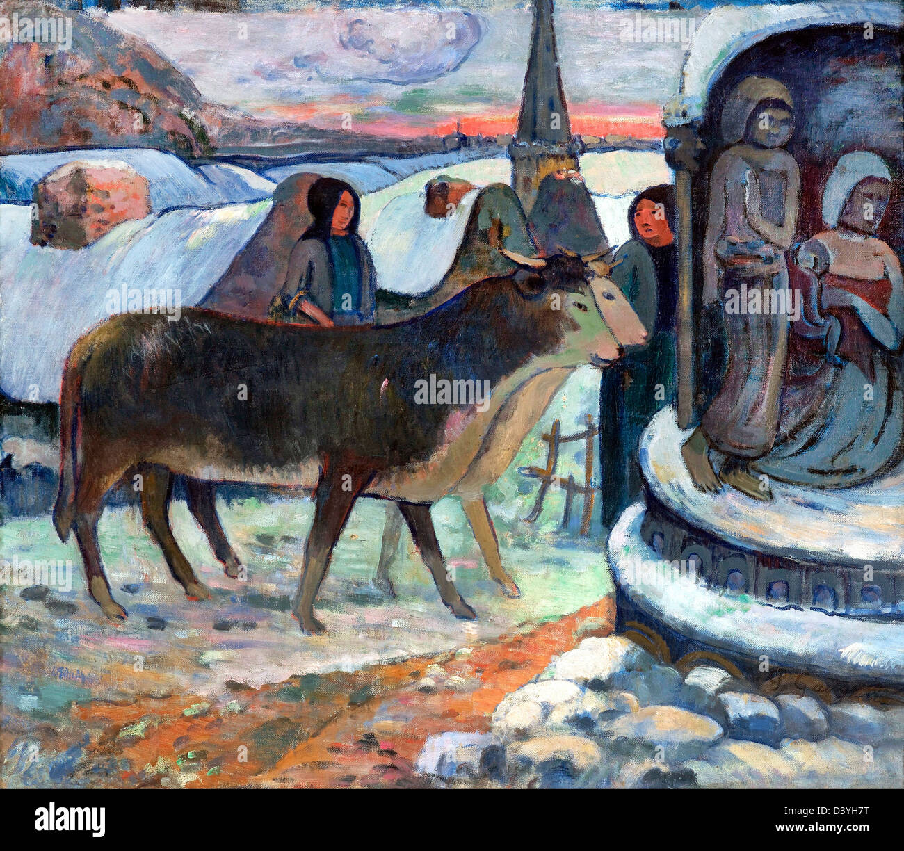 Paul Gauguin, nuit de Noël (la bénédiction des boeufs) 1903 Huile sur ...