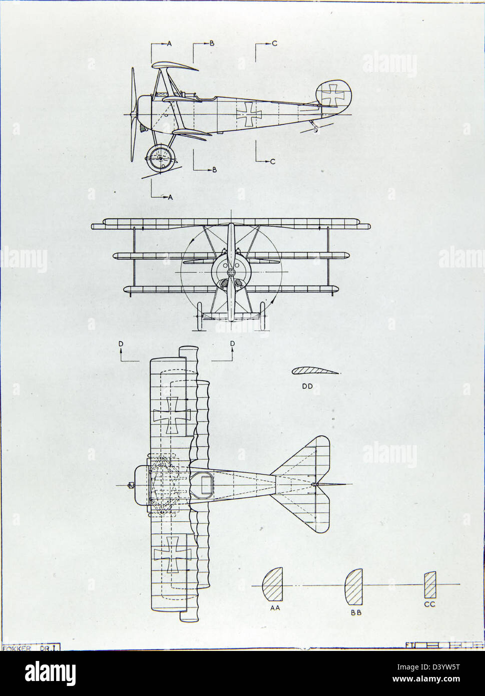 Le Fokker Dr J'étais un chasseur triplan allemand de la première Guerre ...