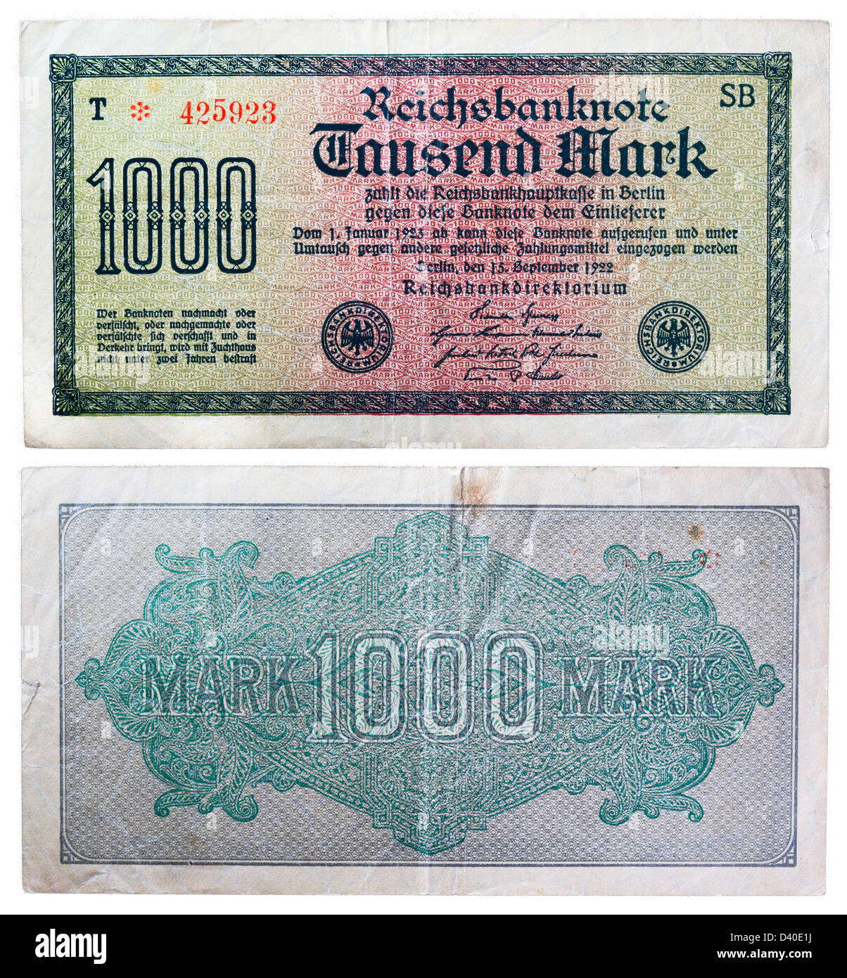 Billets de 1000 marks allemands Banque de photographies et d’images à ...