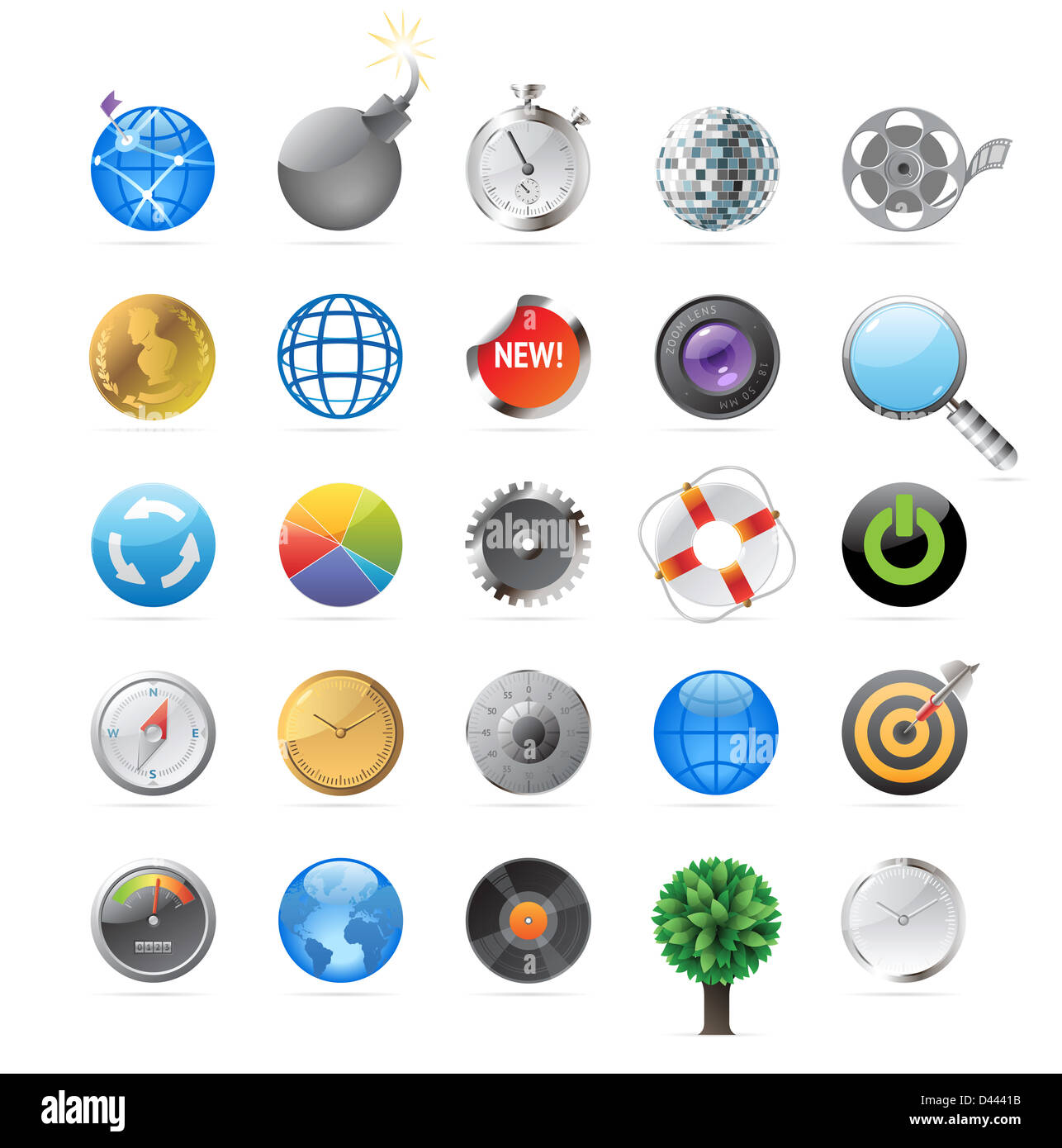 Les icônes des objets ronds et de symboles Photo Stock - Alamy