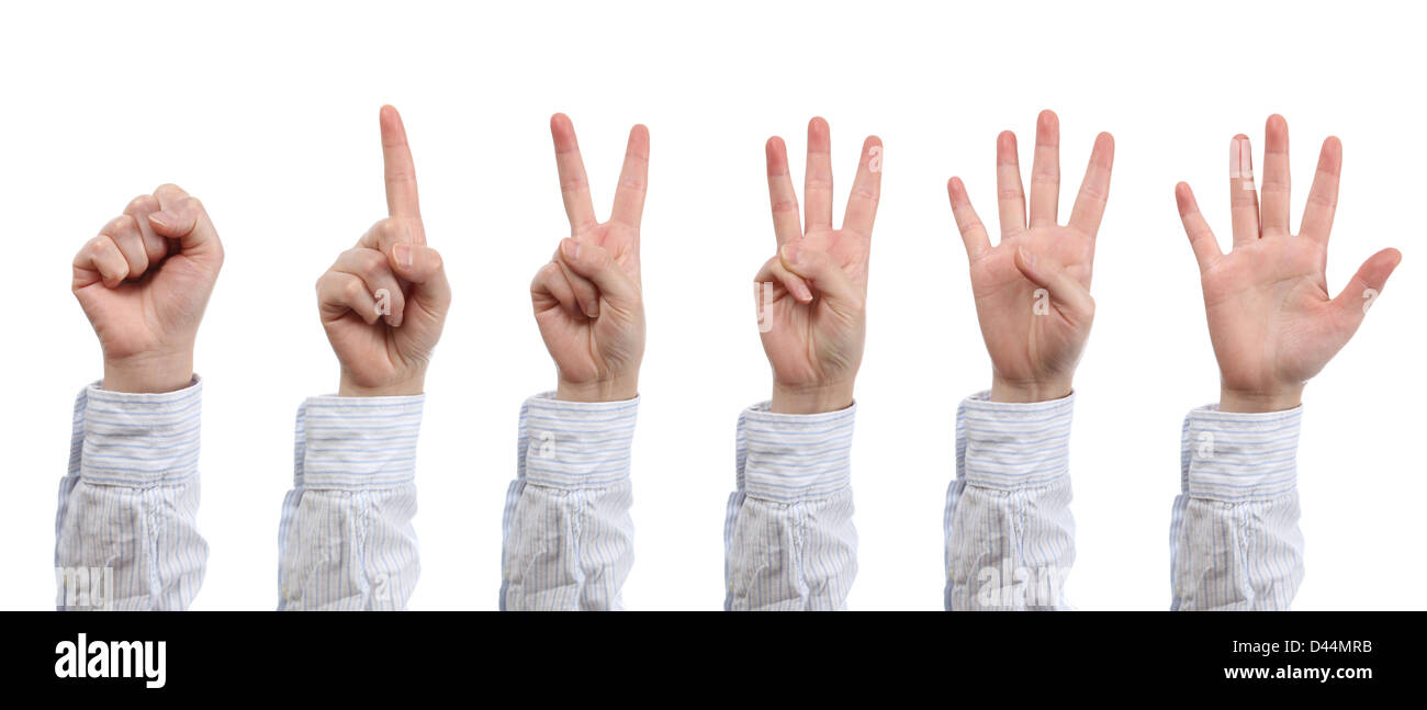 Geste de la main compte doigt trois signe Banque de photographies et d ...