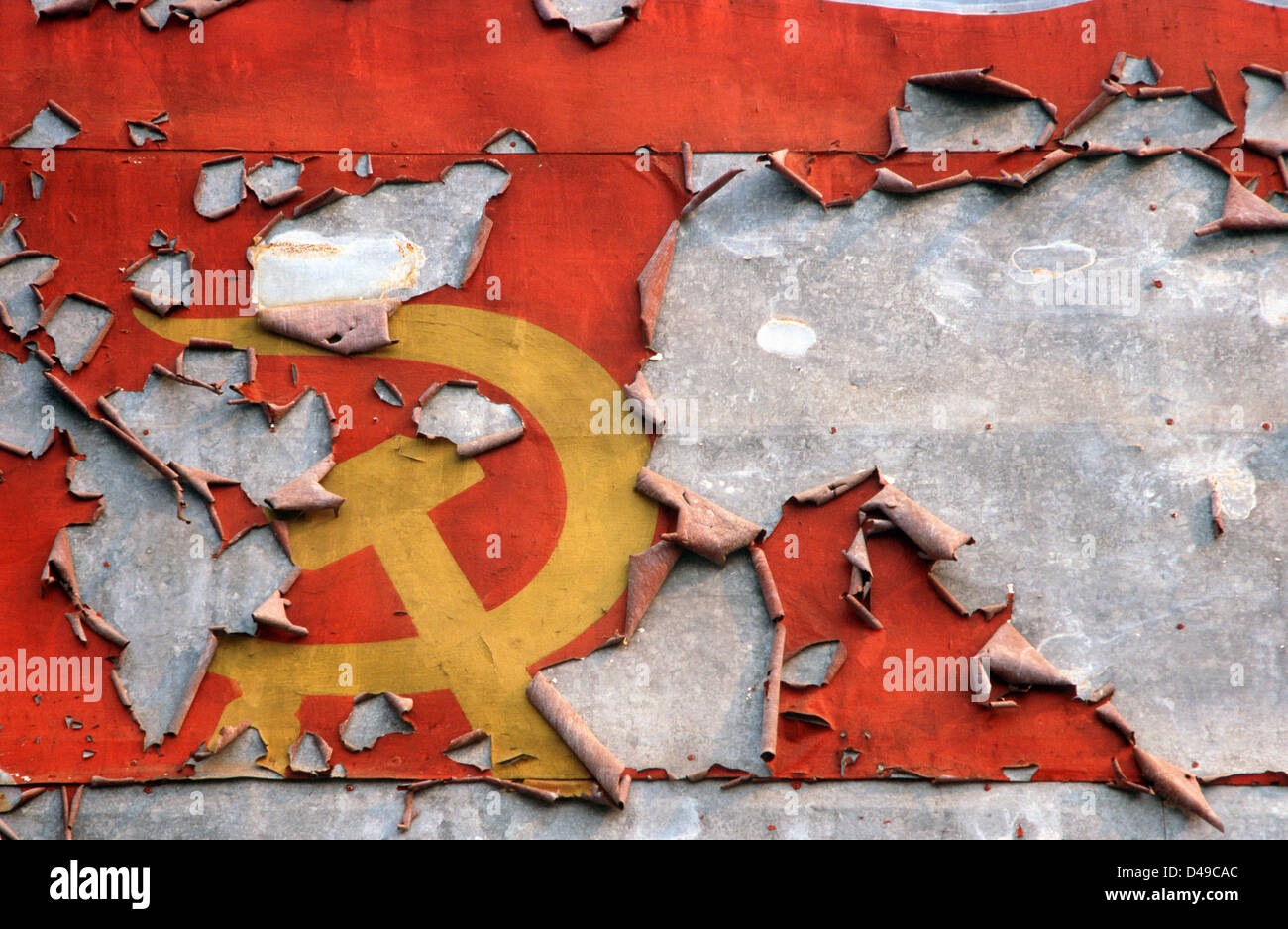 Luang Prabang, Laos, affiche de propagande du régime communiste Photo ...