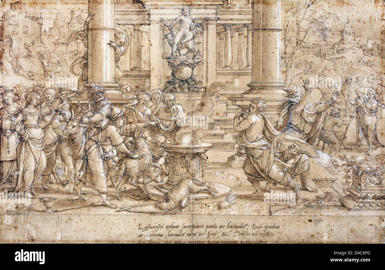Pieter Coecke van Aelst, le Sacrifice à Lystre. 1529-1530 Dessin. Le J ...