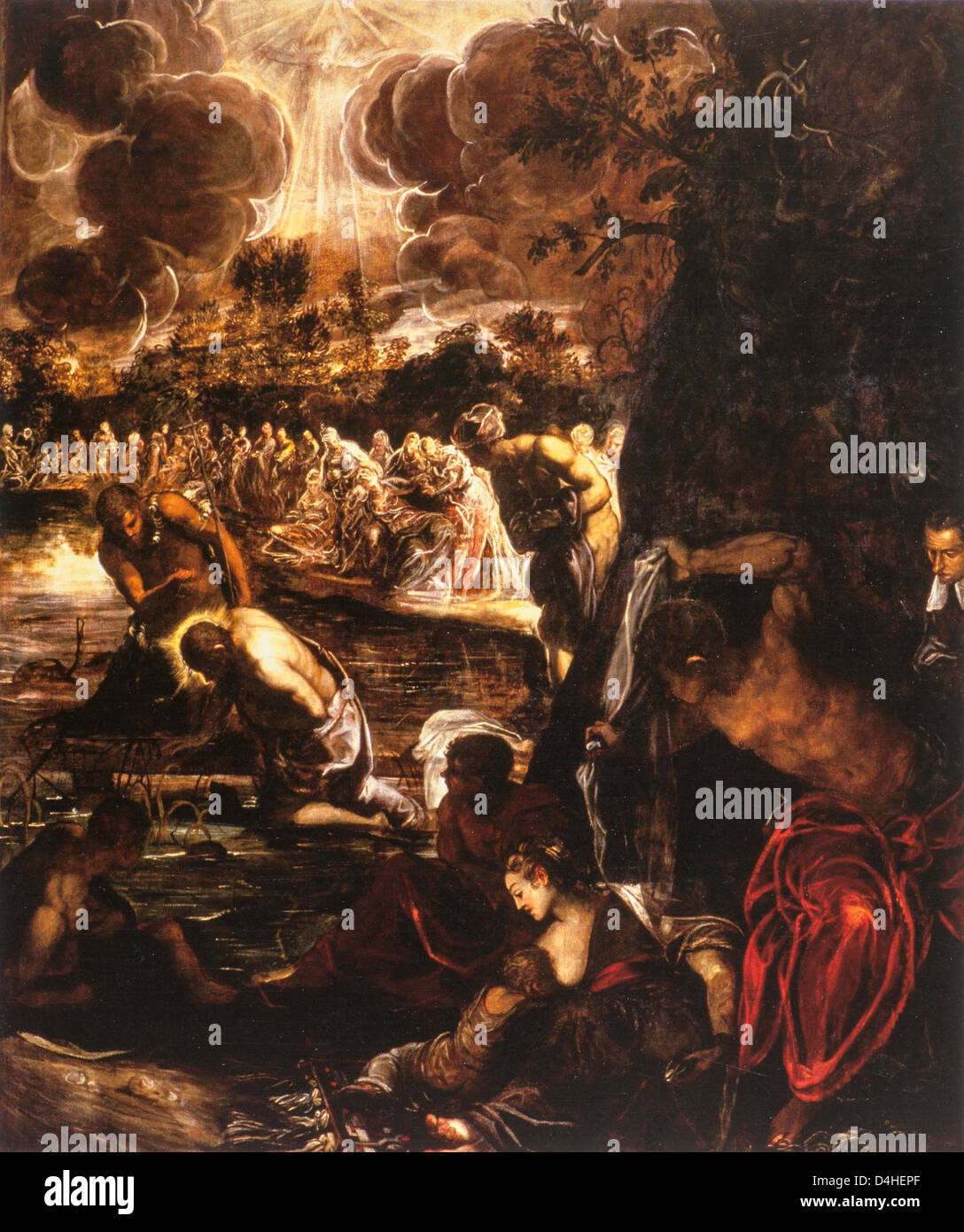 Le Baptême du Christ, 1578-81 par Le Tintoret à la Scuola Grande di San ...