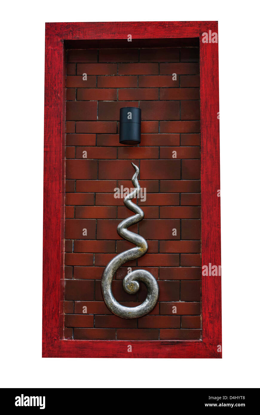 Écrit art cabalistique alphabet thaï en bois mur brique Châssis et fond ...