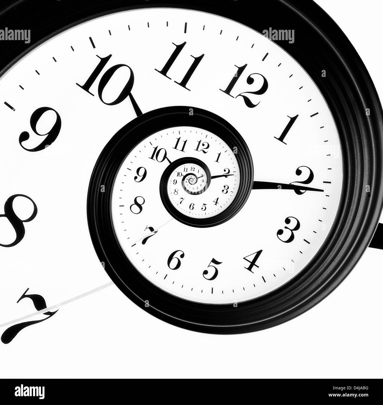 Réveil en noir et blanc effet Droste Photo Stock - Alamy