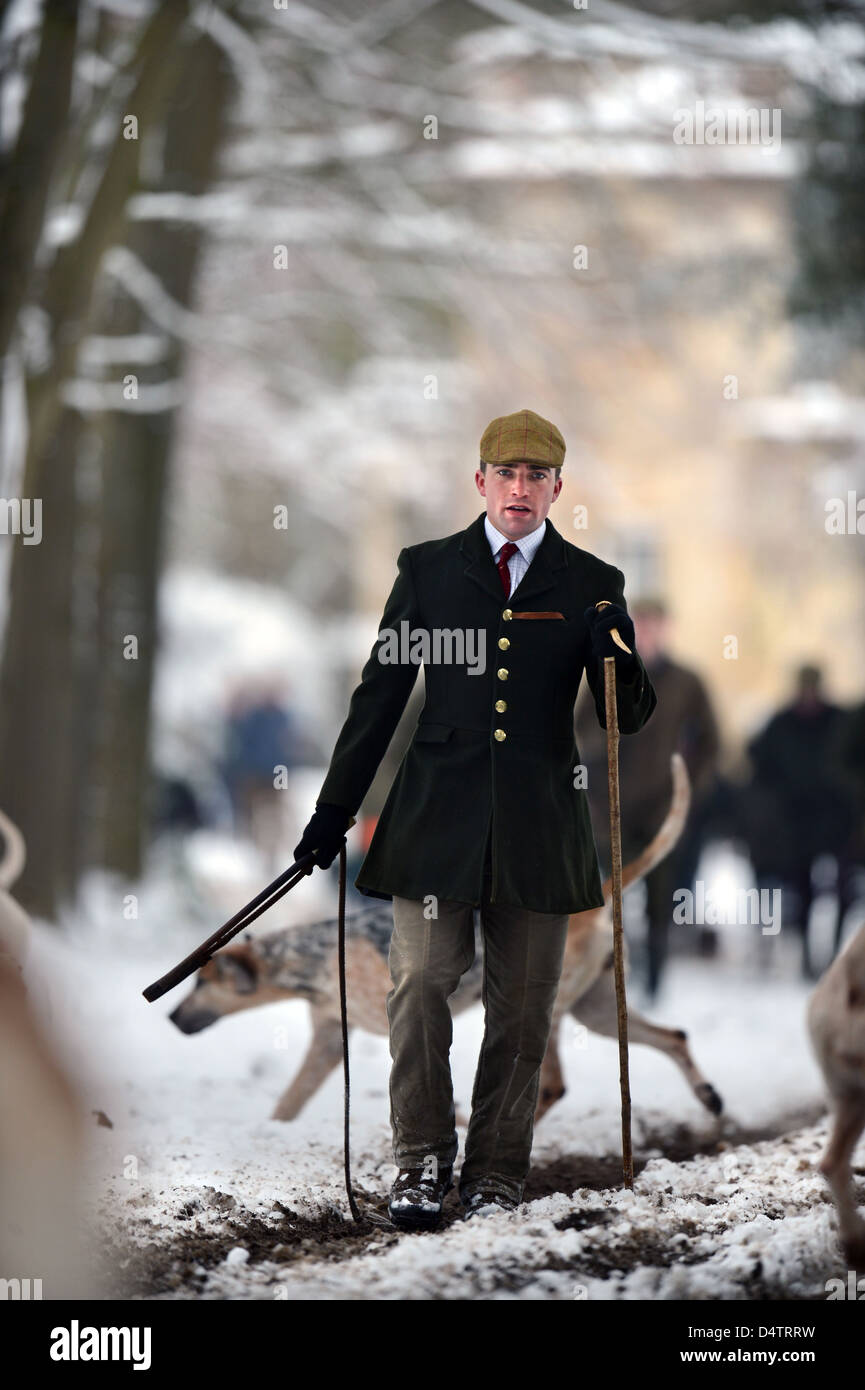 L'exercice de leurs chiens de chasse de Beaufort en Badminton Parc ...