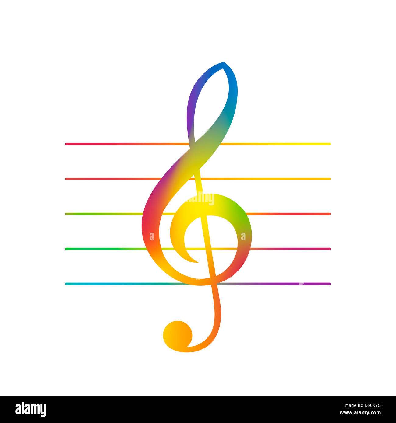 Clef de sol colorée Banque de photographies et d’images à haute ...