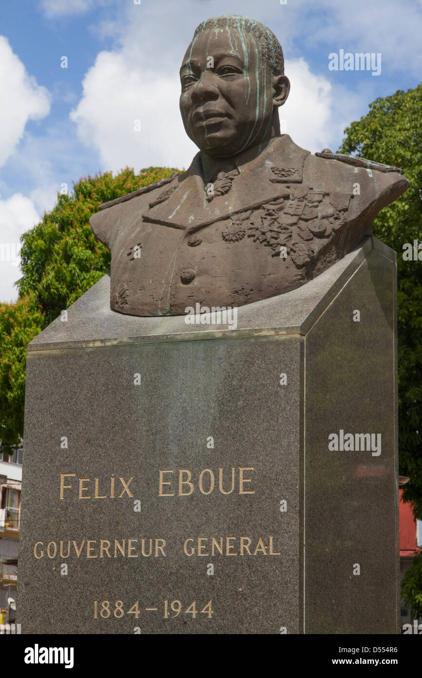 Guadeloupe Pointe-a-Pitre, Félix Eboué statut Photo Stock - Alamy