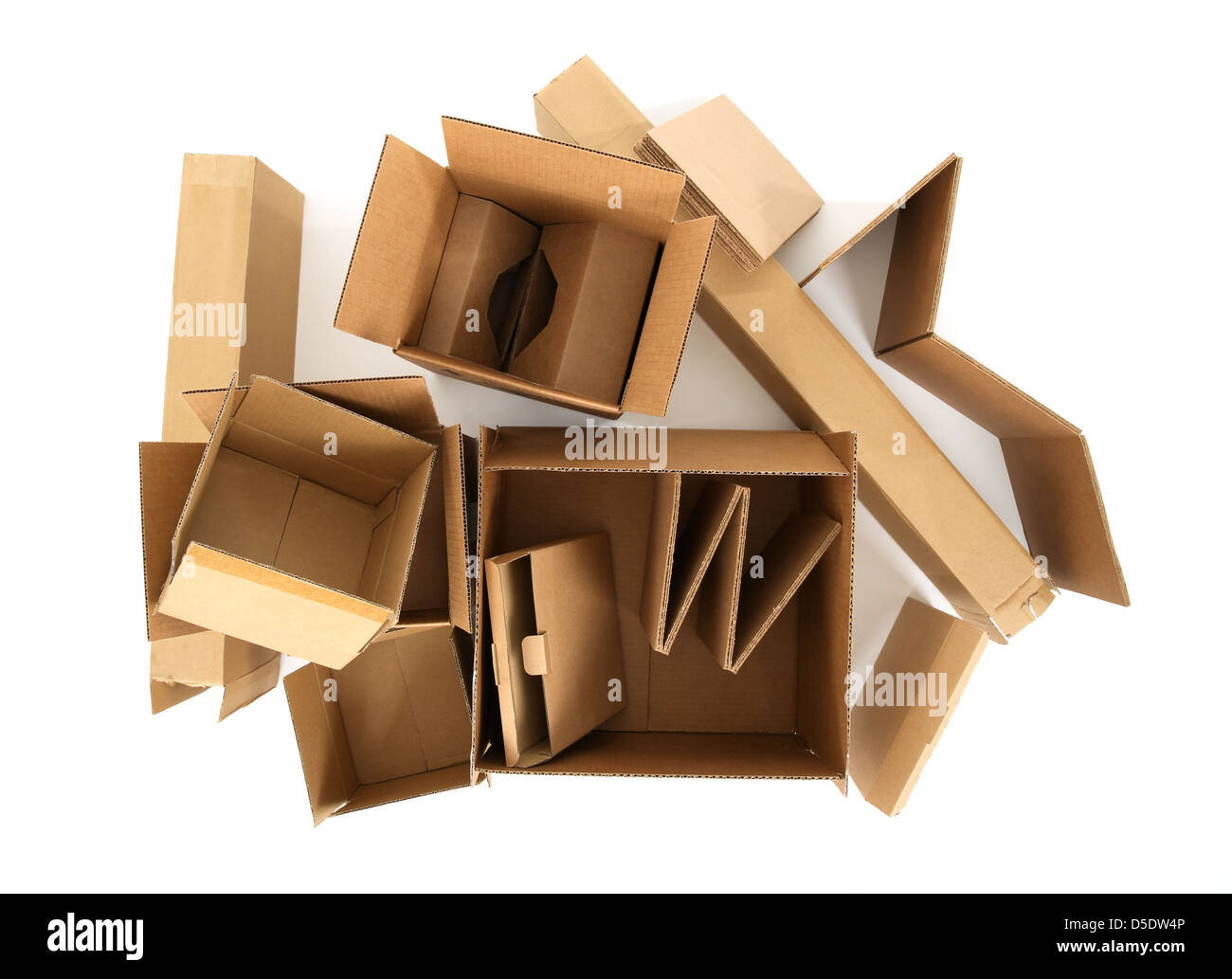 Ouvrir les boîtes de carton vide, vue de dessus Photo Stock - Alamy