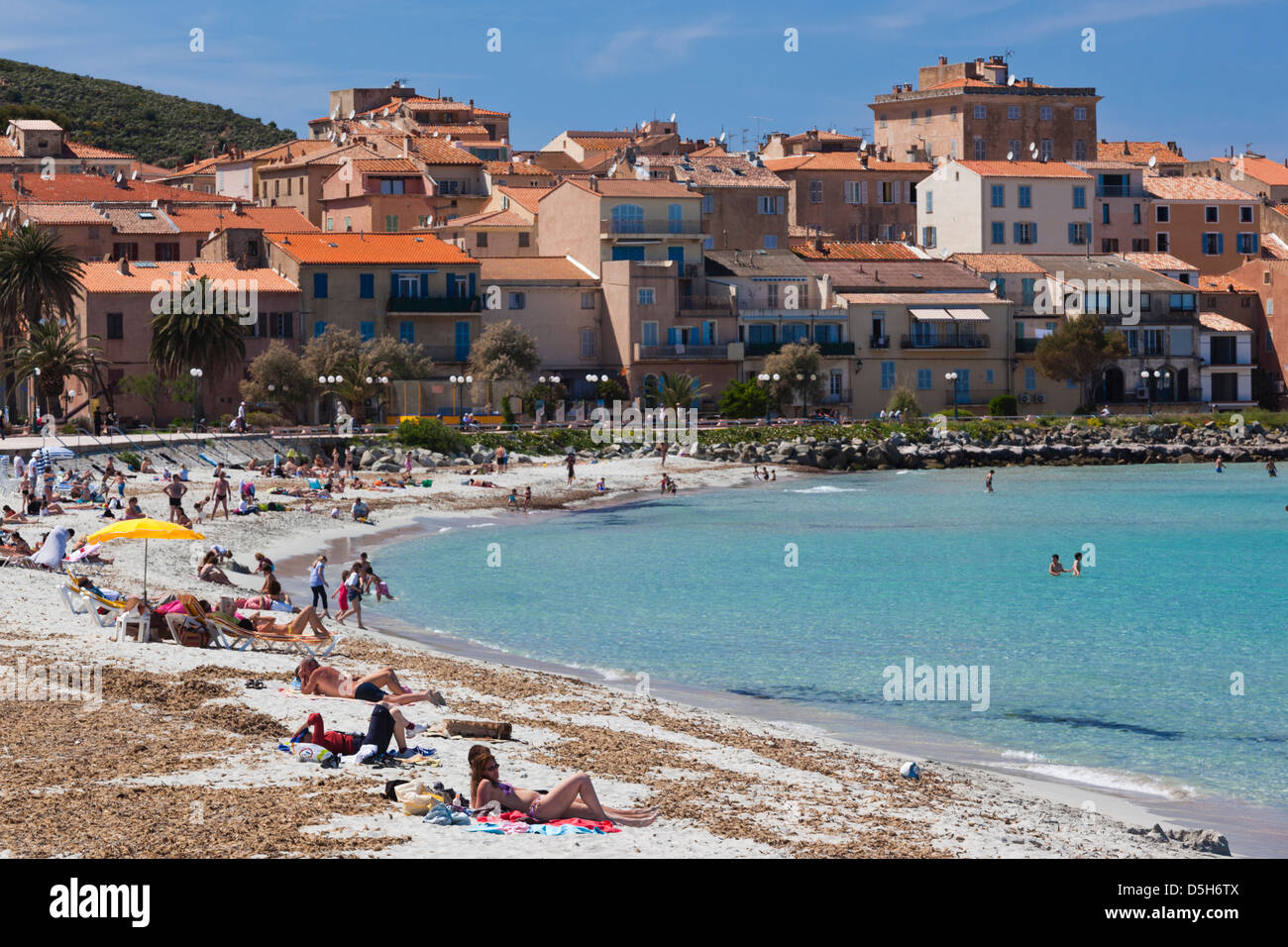 La France, la Corse, La Balagne, Ile Rousse, plage de la ville Photo ...