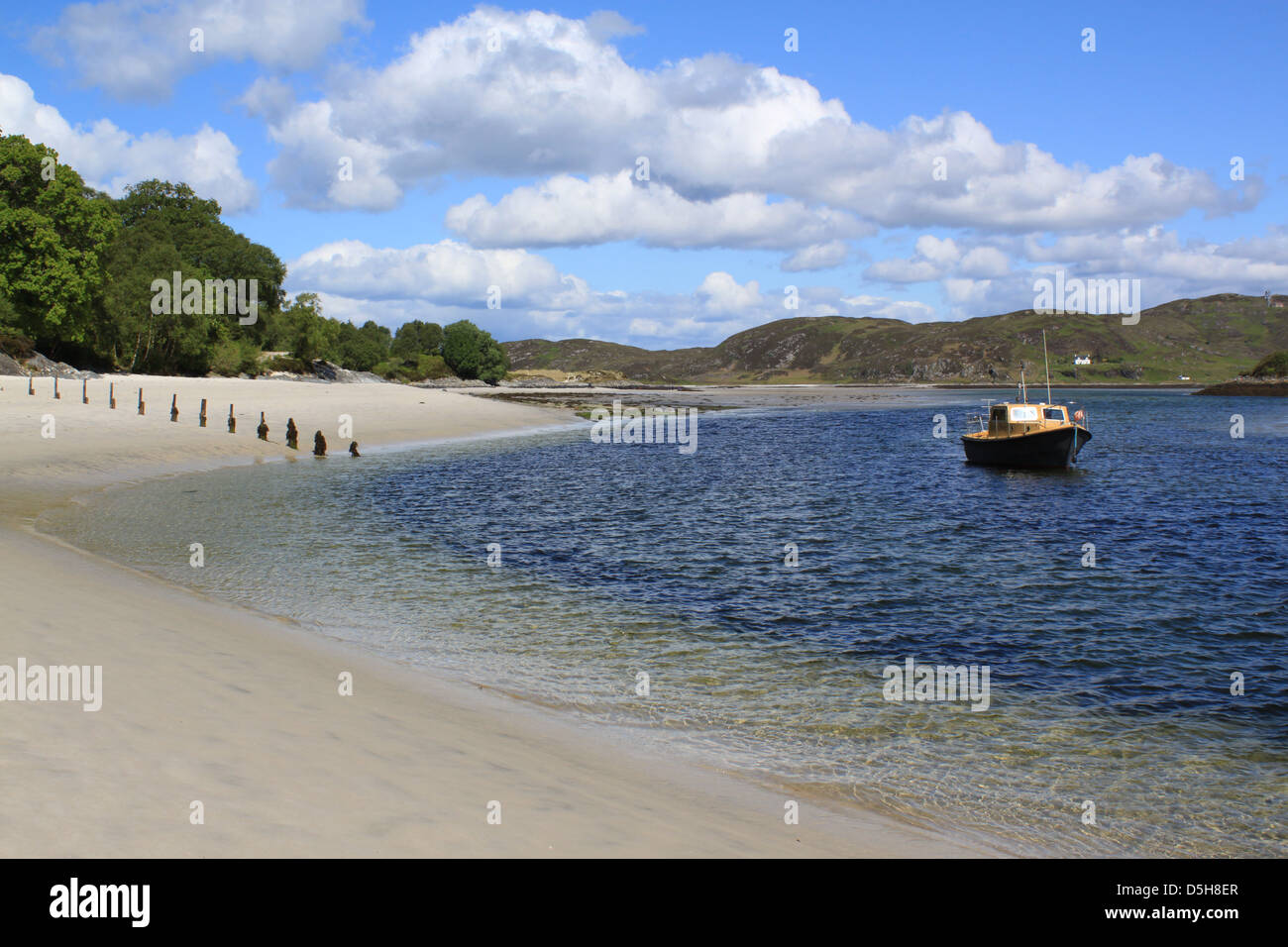 Sables d'argent de la plage de morar Banque de photographies et d ...