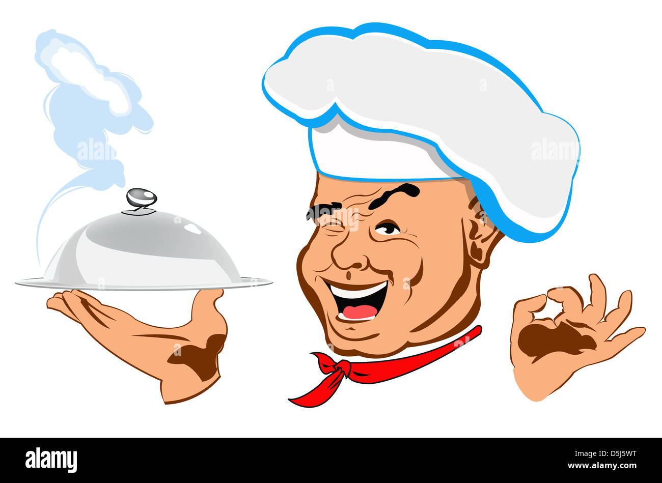 Chef, isolé, blanc, délicieux, hat, fat, profession, rouge, entreprise ...