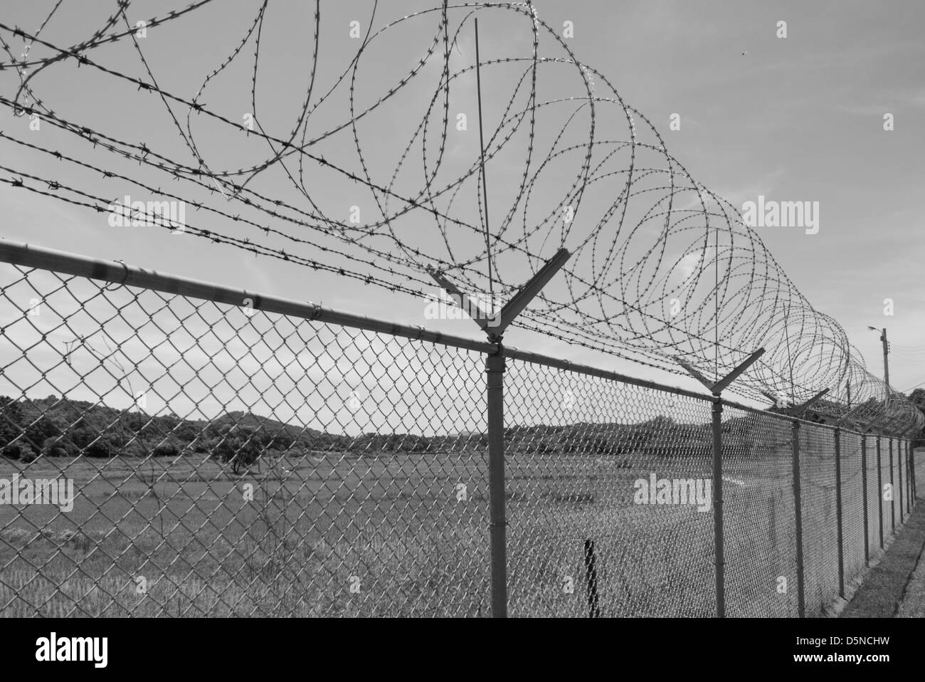 Demilitarized zone dmz korea seoul Banque d'images noir et blanc - Alamy